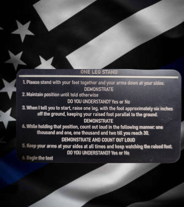 Metal SFST Card - field sobriety, law enforcement, cops, police, sheri ...